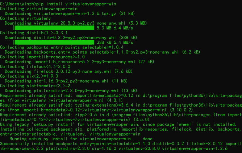 Windows Virtualenvwrapper win WORKON HOME 
